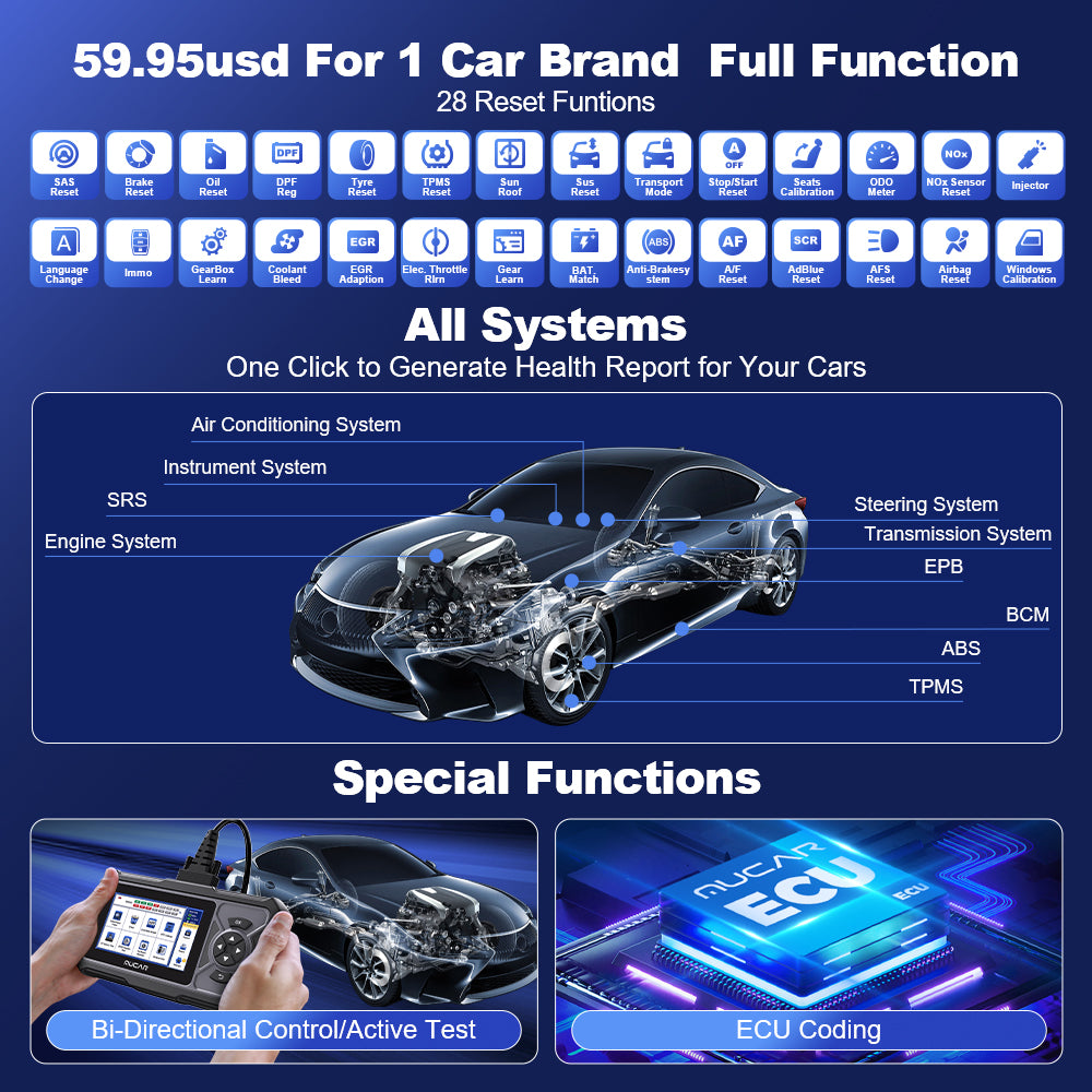 MUCAR CDE900 PRO T-code 1 Selected Car Brand Full Functions – THINKCAR