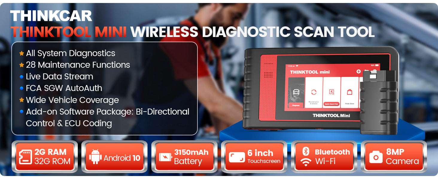 Thinktool Mini OEM Full System Diagnostic Scan Tool, 28+ Resets – THINKCAR